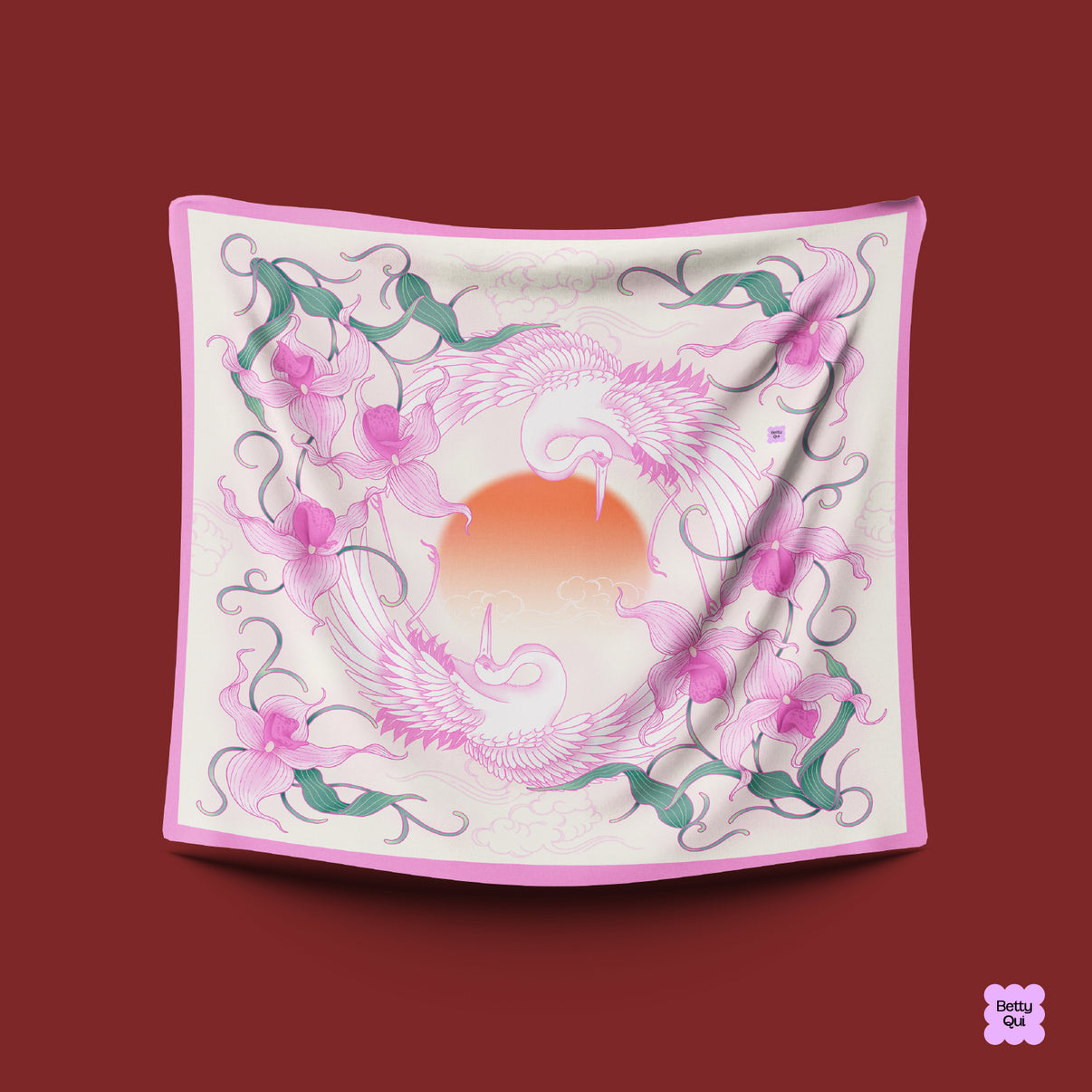 Blush Serenade Satin Scarf – Betty Qui